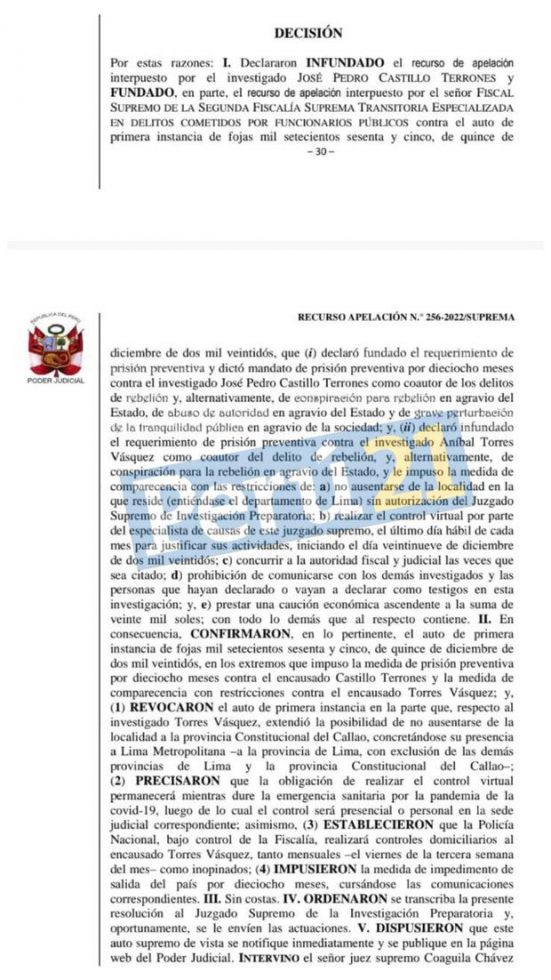 Ratifican 18 Meses De Prisión Preventiva Para Golpista Pedro Castillo